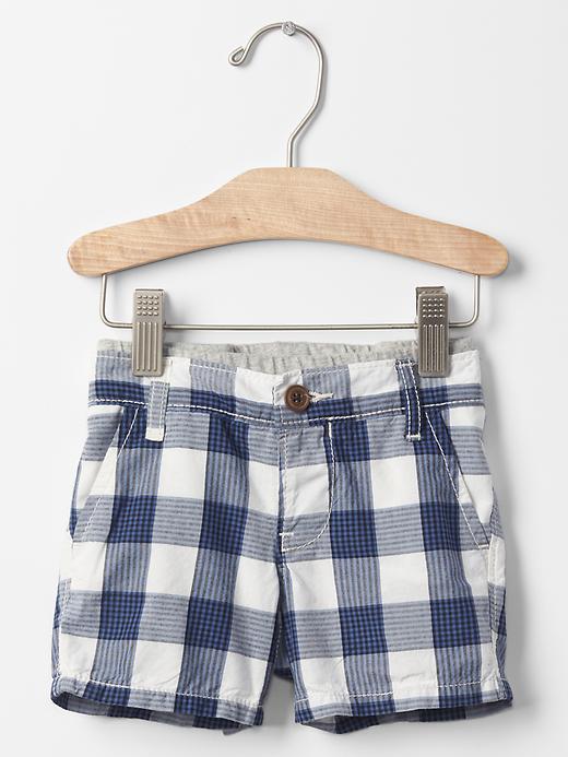 UPC 154737100301 - Gap Bold Plaid Pull On Shorts - Blue uniform ...
