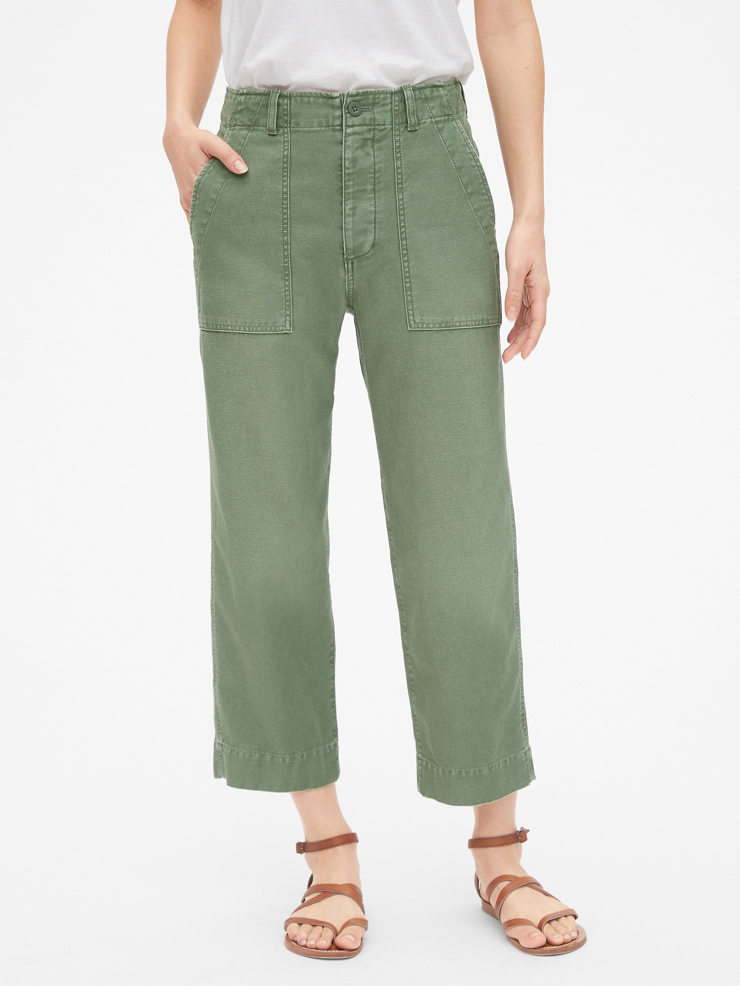 High Rise Straight Crop Chinos | Gap