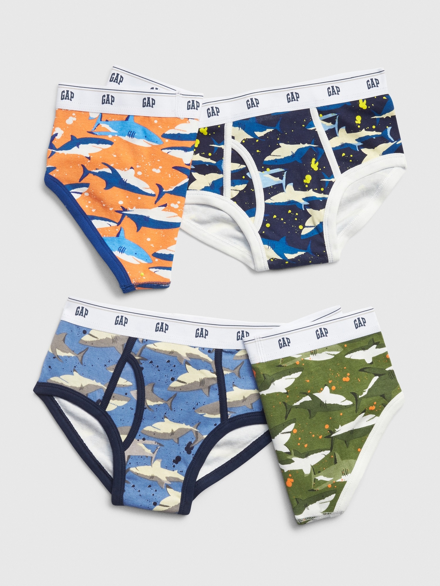 Kids Shark Gap Logo Briefs (4-Pack) | Gap