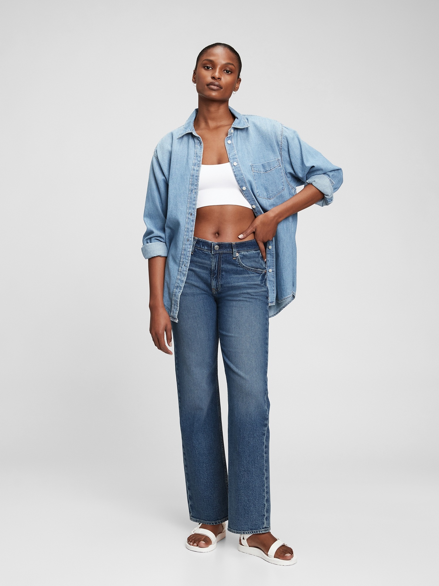 Mid Rise 90s Loose Jeans With Washwell In Organic Cotton Gap