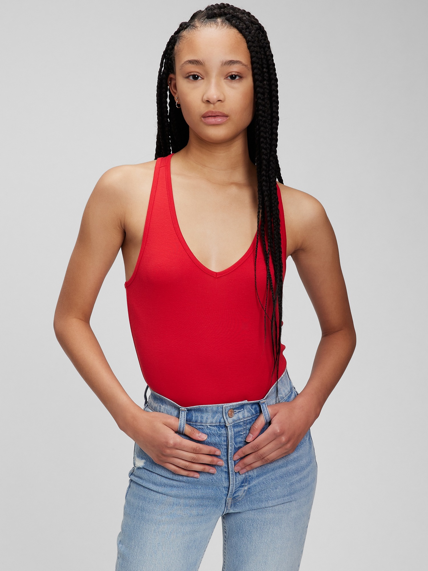 Modern Racerback V-Neck Bodysuit | Gap