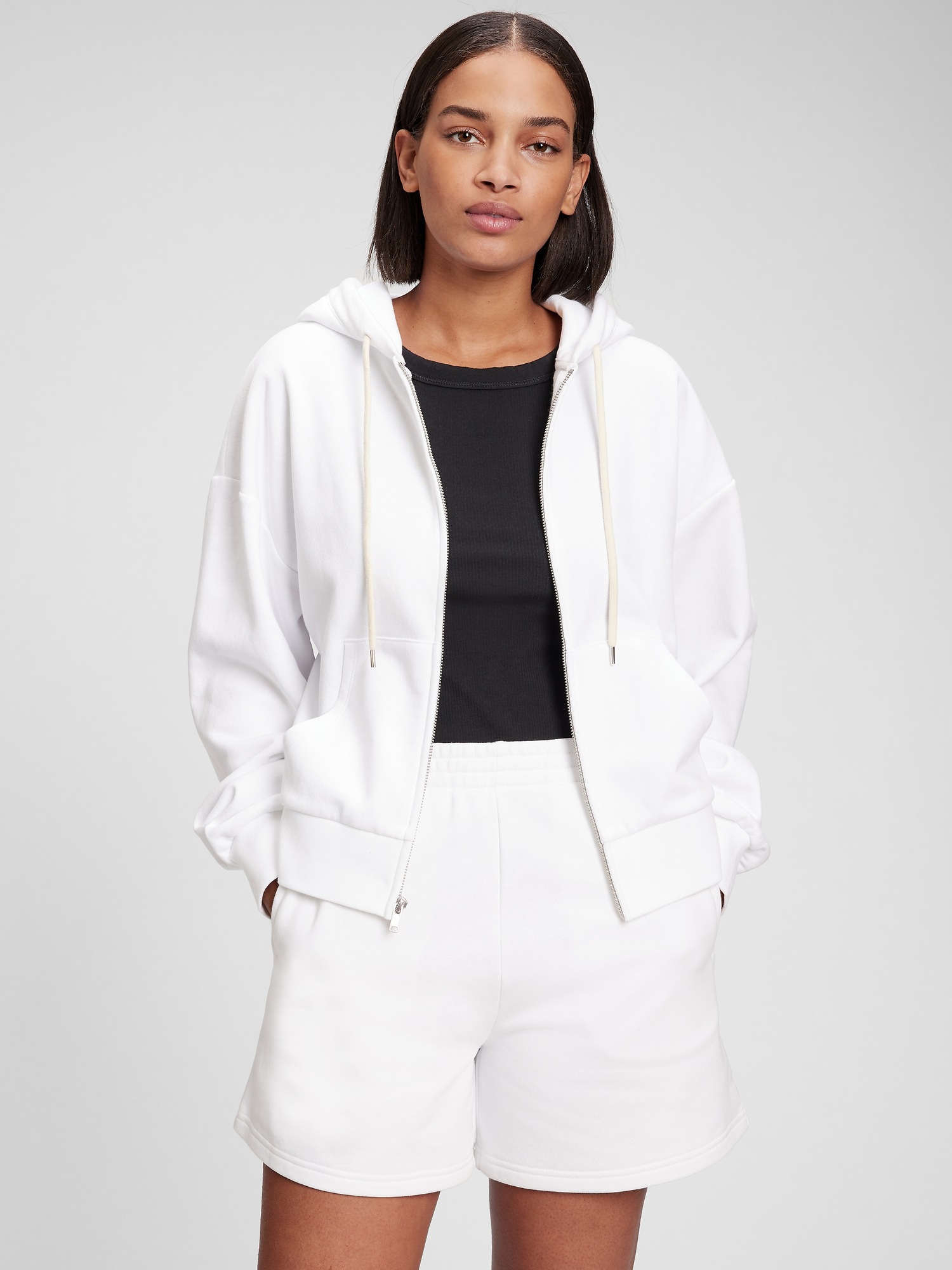 Vintage Soft Cropped Full-Zip Hoodie | Gap