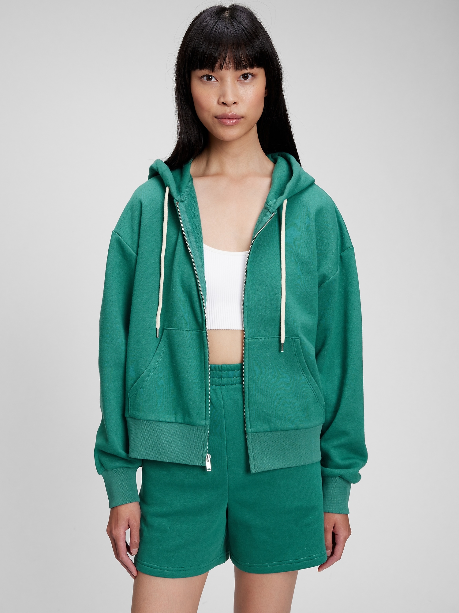 Vintage Soft Cropped Full-Zip Hoodie | Gap