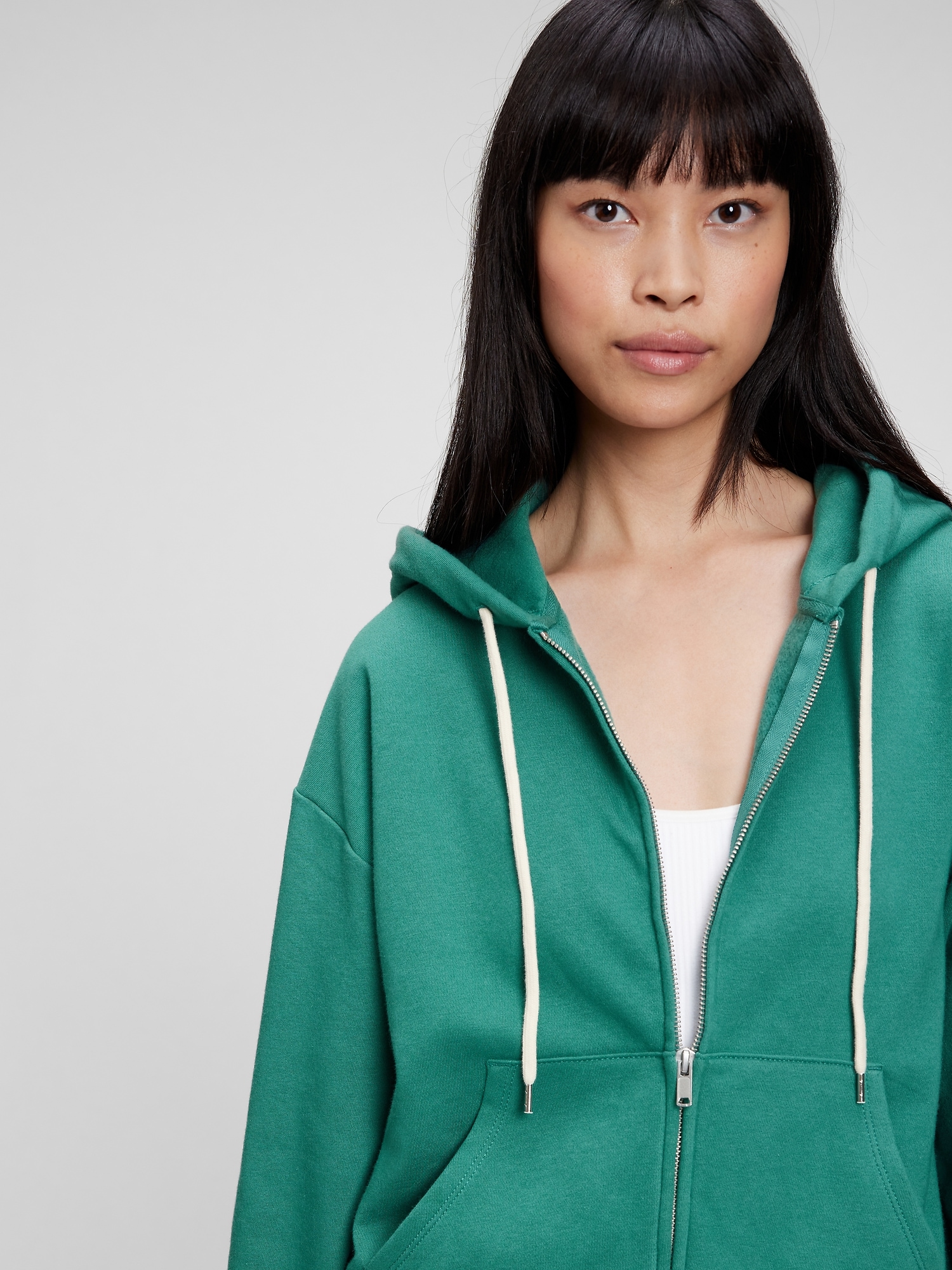 Vintage Soft Cropped Full-Zip Hoodie | Gap