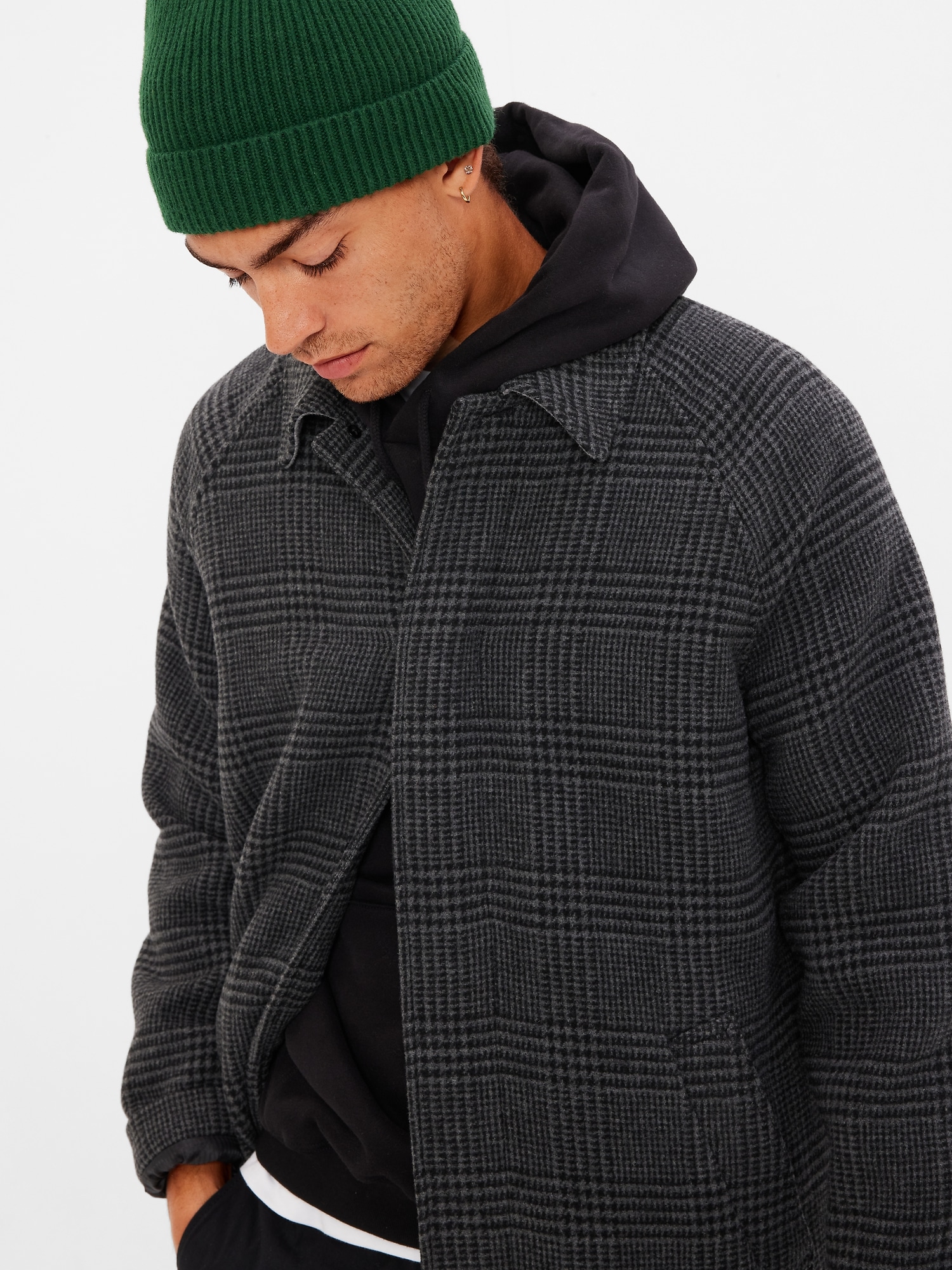 Recycled Plaid Raglan Wool Car Coat | Gap