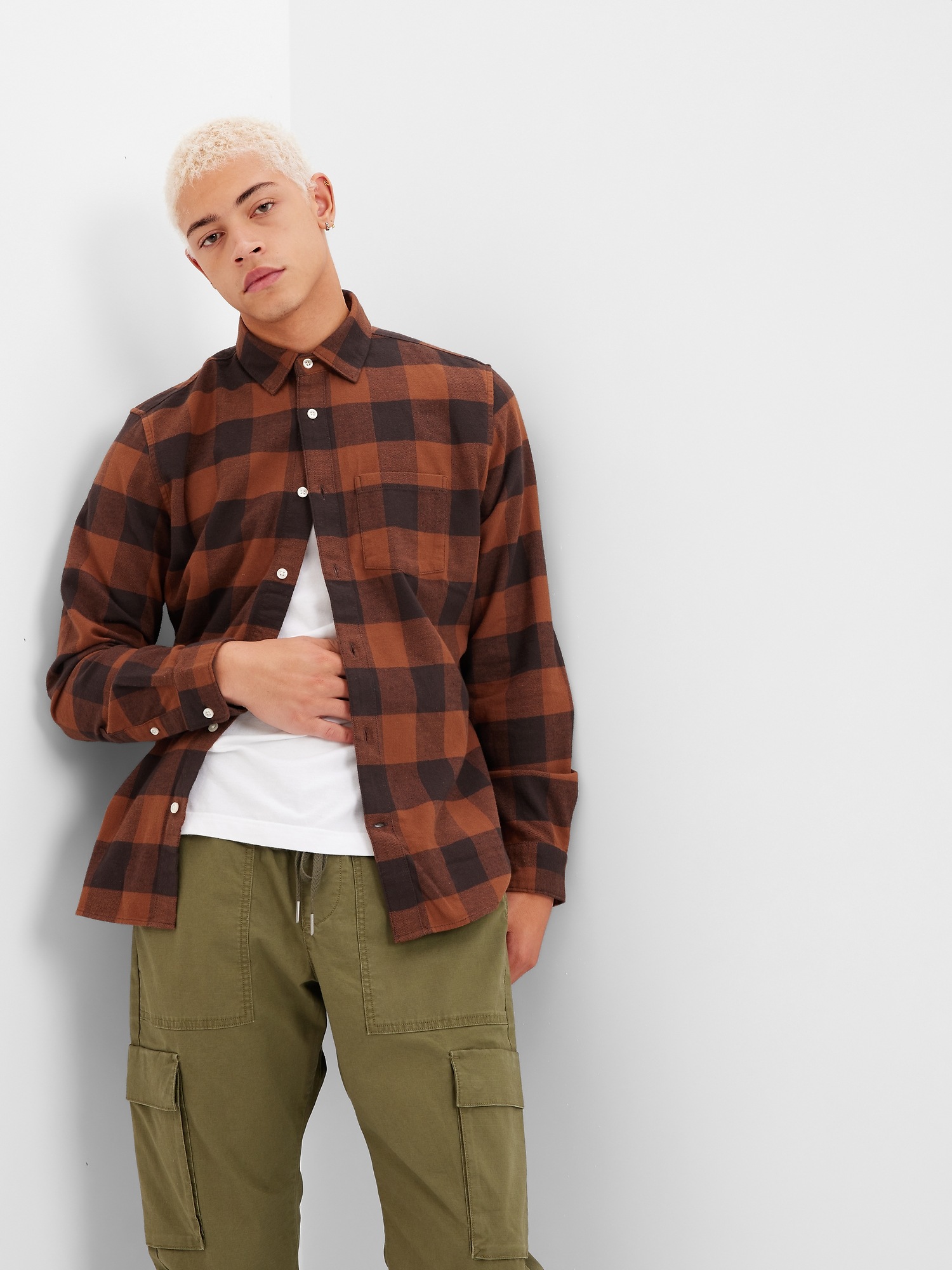 Organic Cotton Midweight Flannel Shirt | Gap