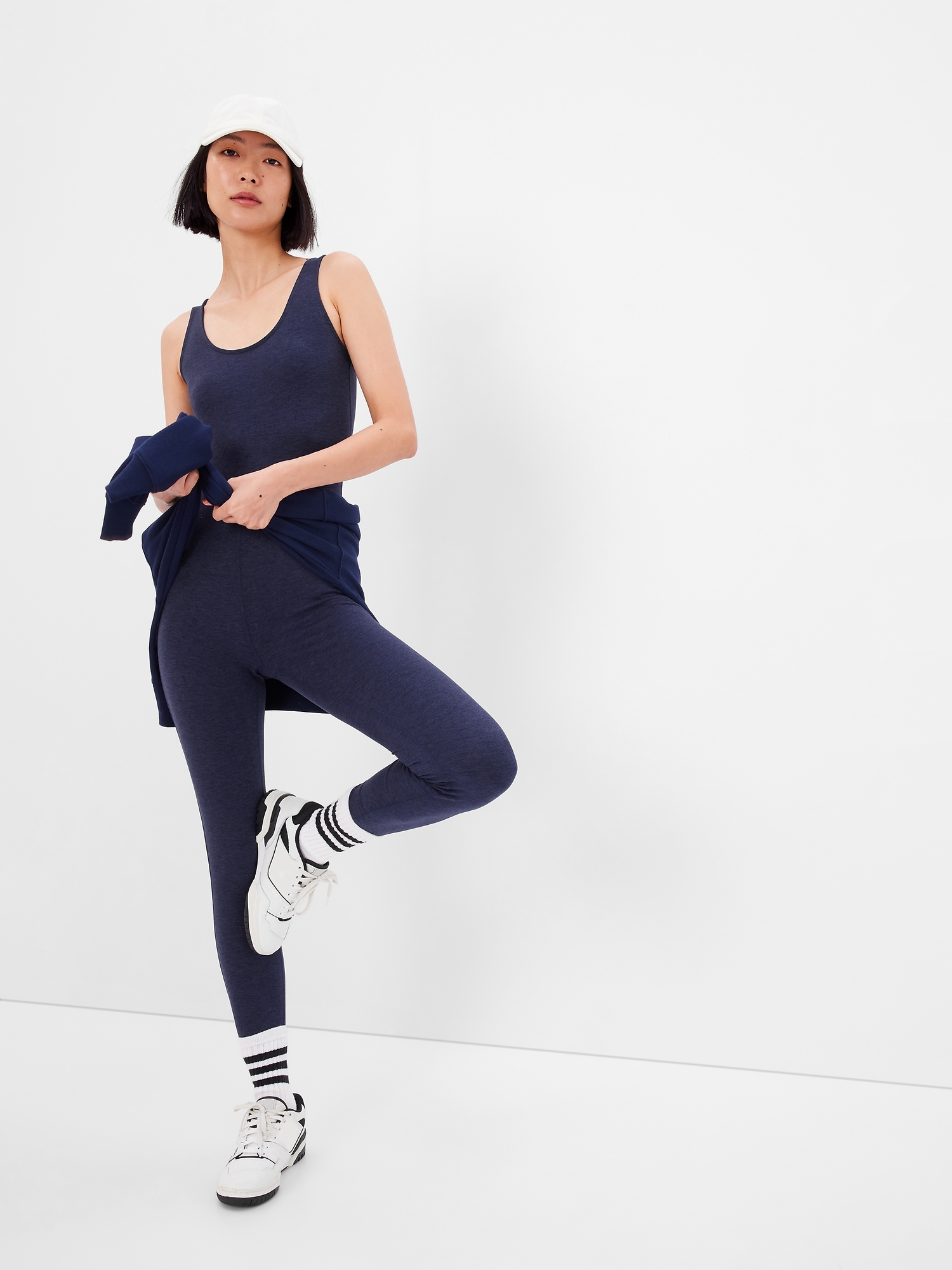 GapFit Brushed Jersey One-Piece Bodysuit | Gap