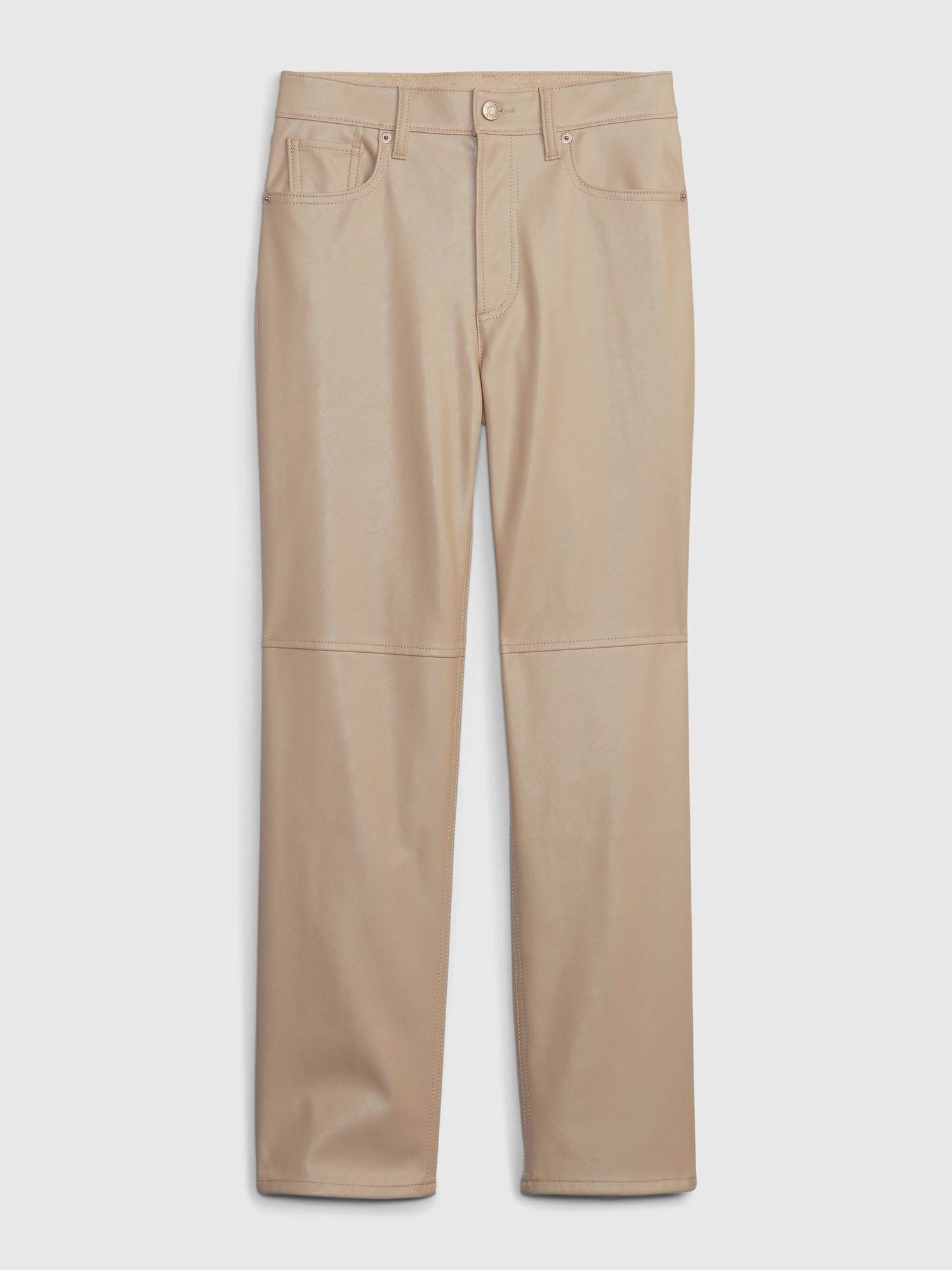 High Rise Vegan Leather Cheeky Straight Pants | Gap