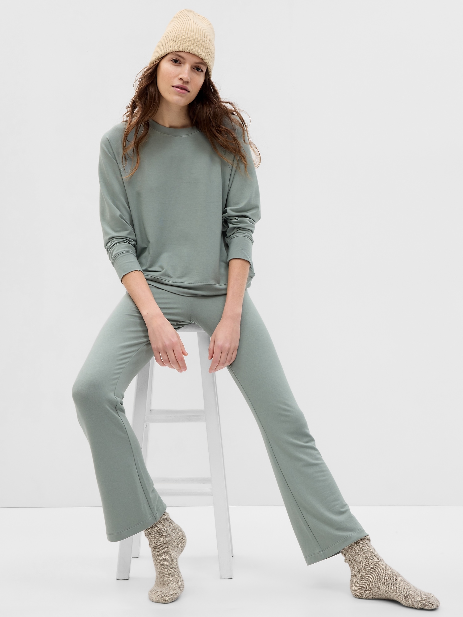 LENZING™ TENCEL™ Modal Supersoft Split Flare Pants | Gap