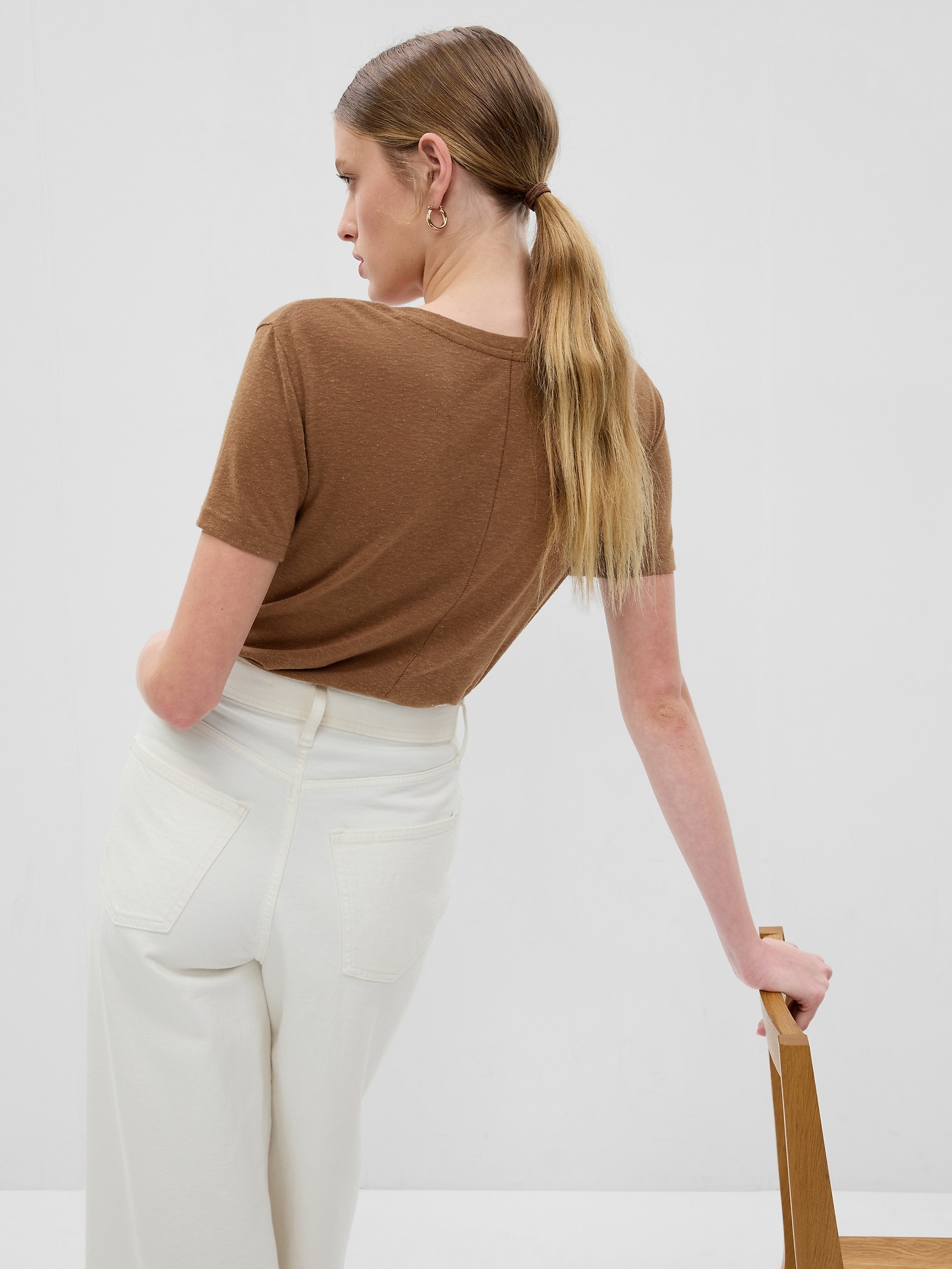 T-shirt en mélange de lin | Gap