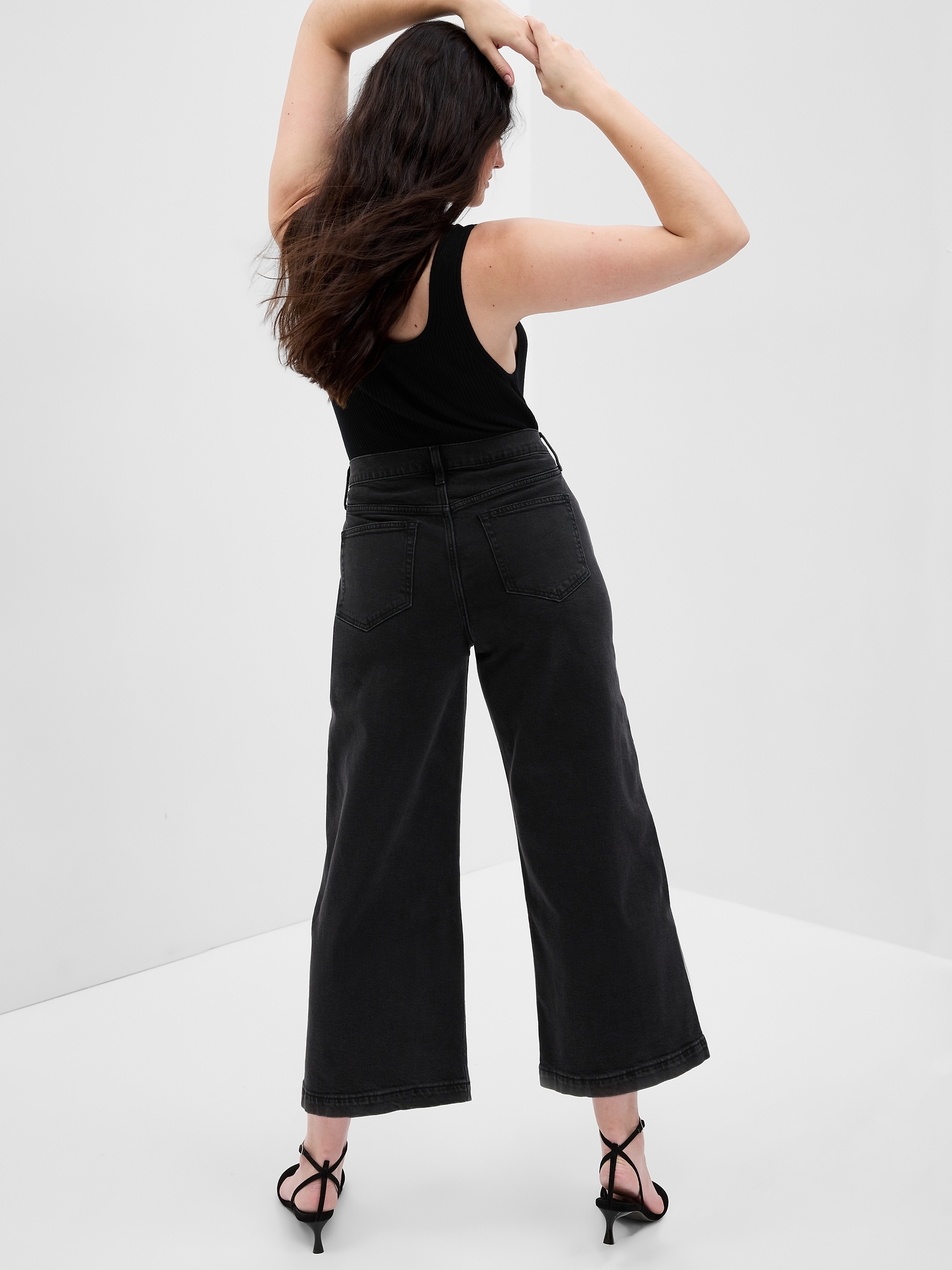 High Rise Stride Wide-Leg Ankle Jeans | Gap