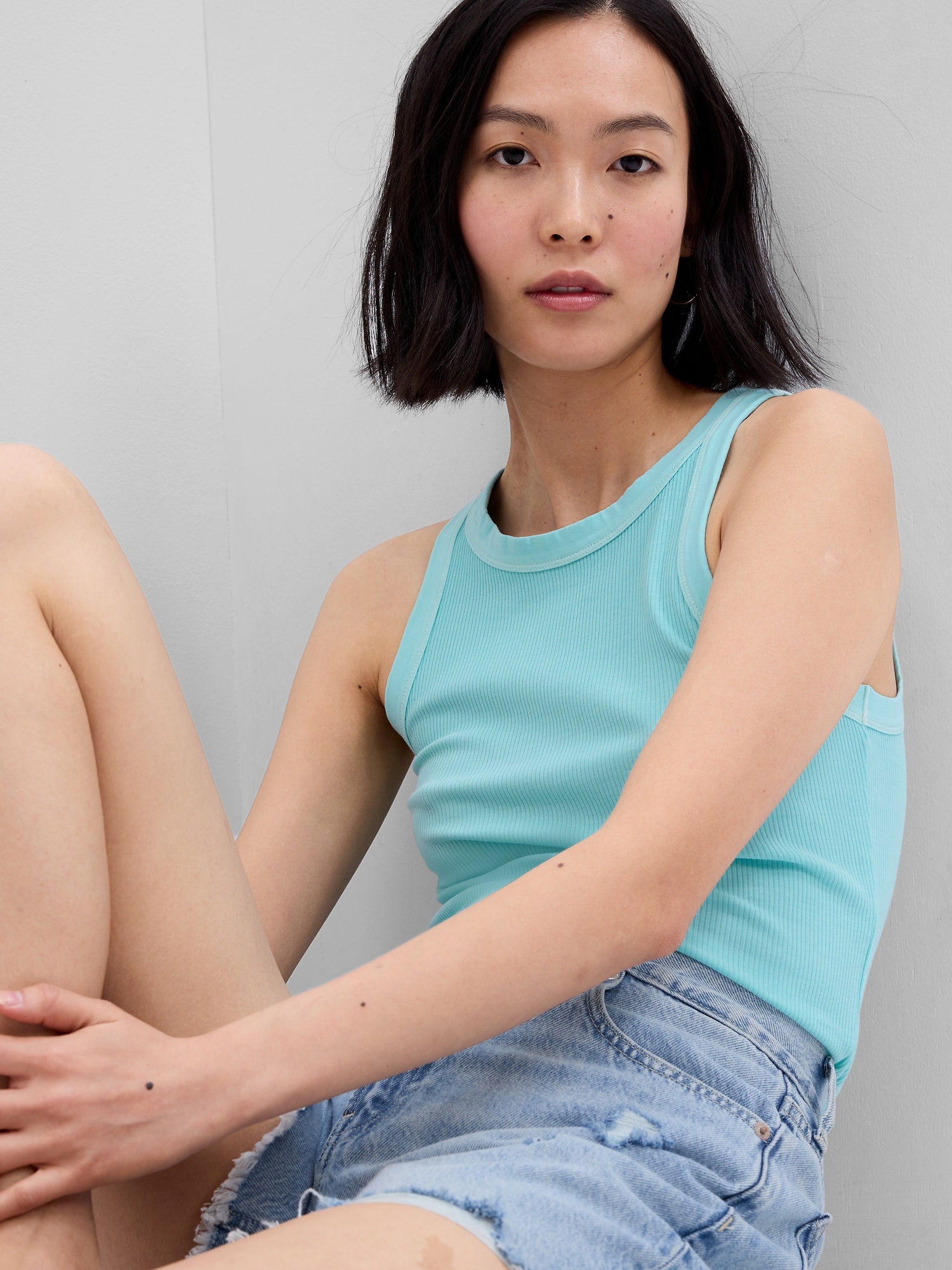 Rib Halter Tank Top | Gap