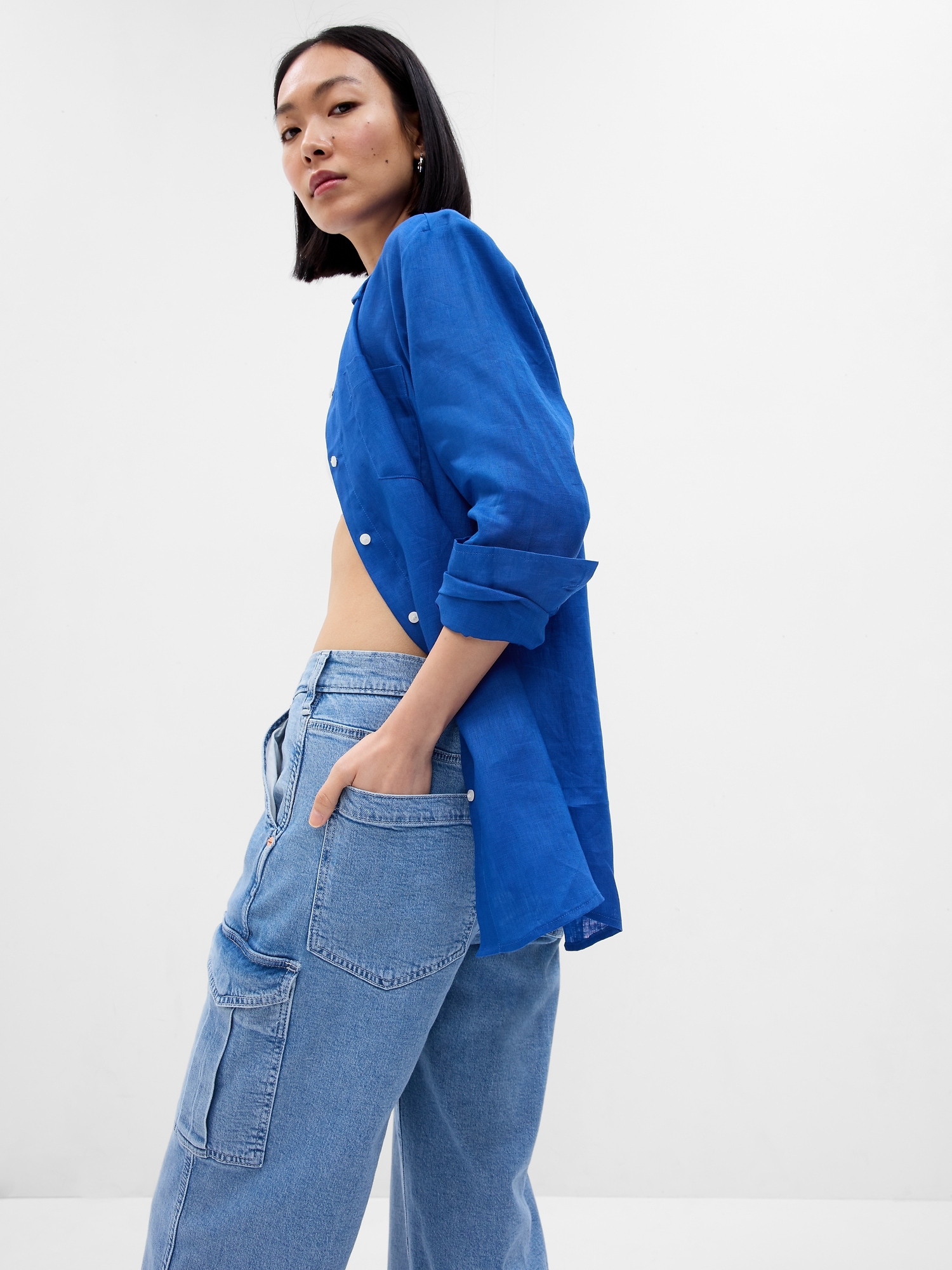 Linen Boyfriend Shirt | Gap