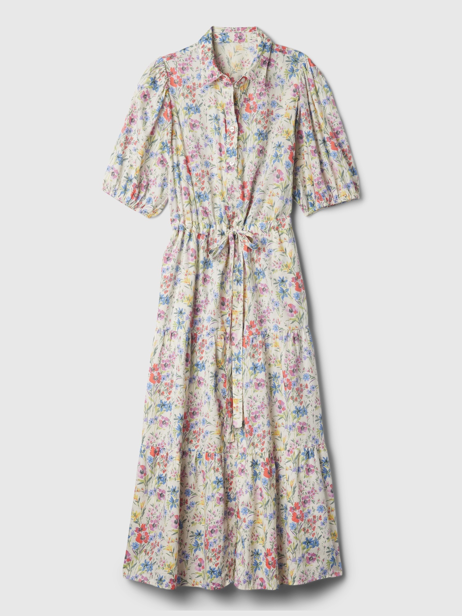 Robe mi-longue à manches bouffantes | Gap