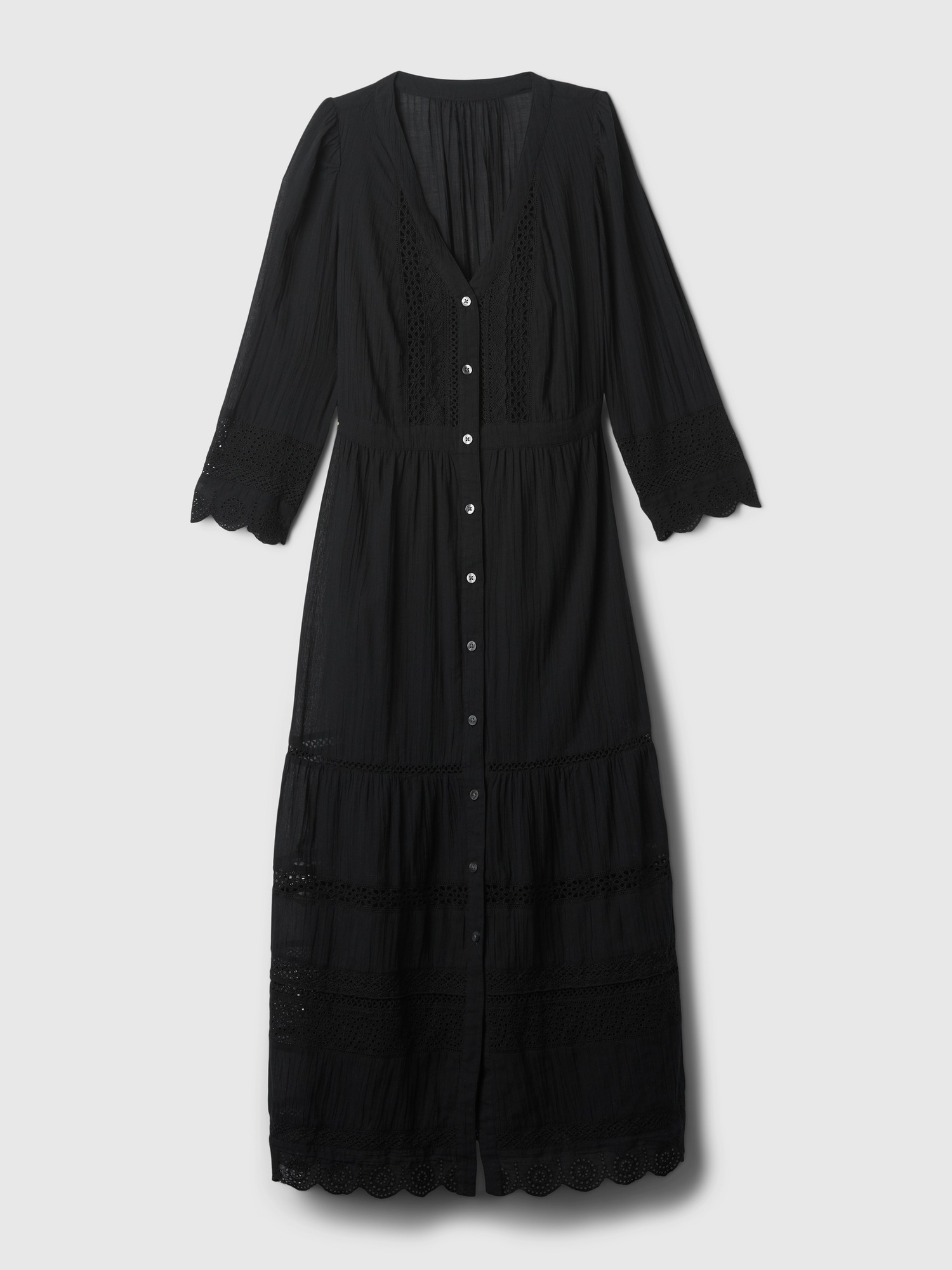 Robe midi texturée froissée en dentelle | Gap