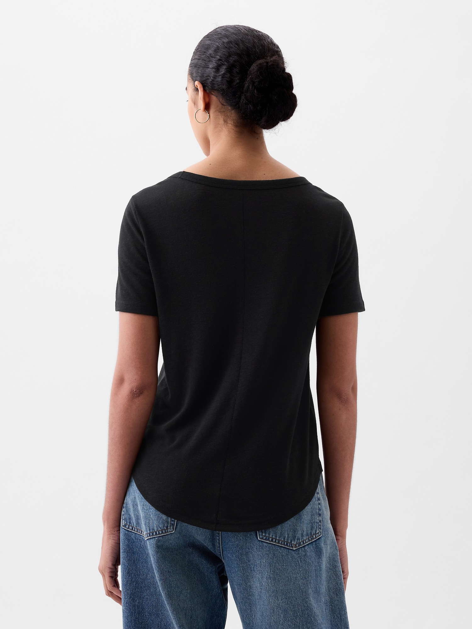 Linen-Blend T-Shirt | Gap