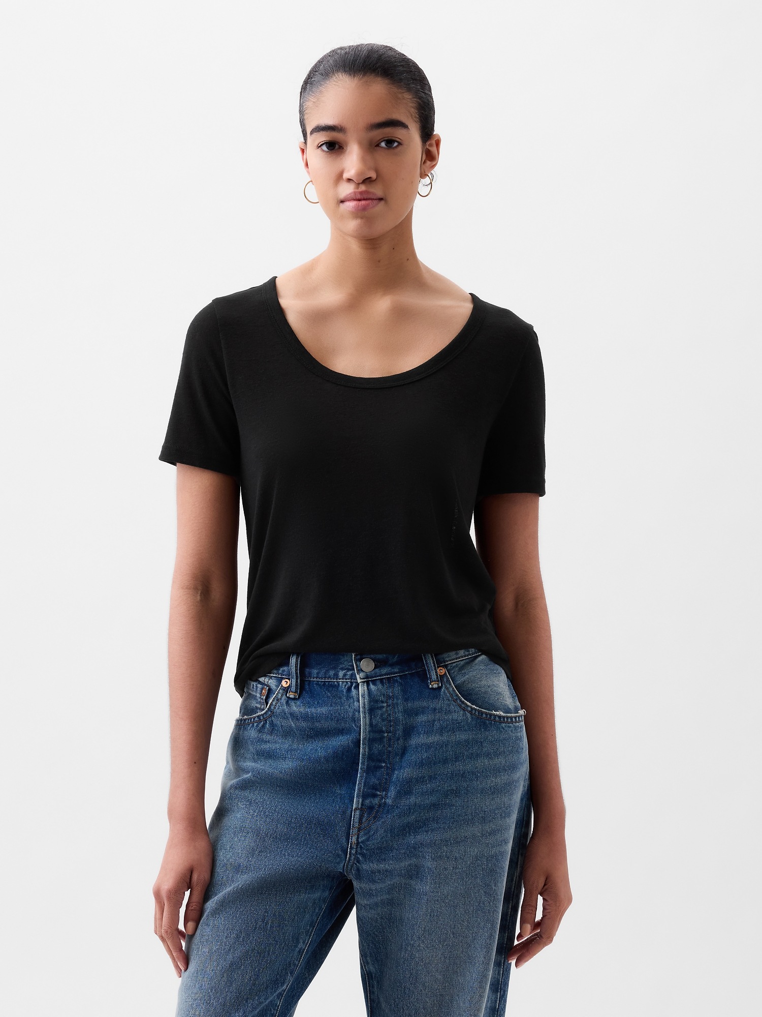 Linen-Blend T-Shirt | Gap